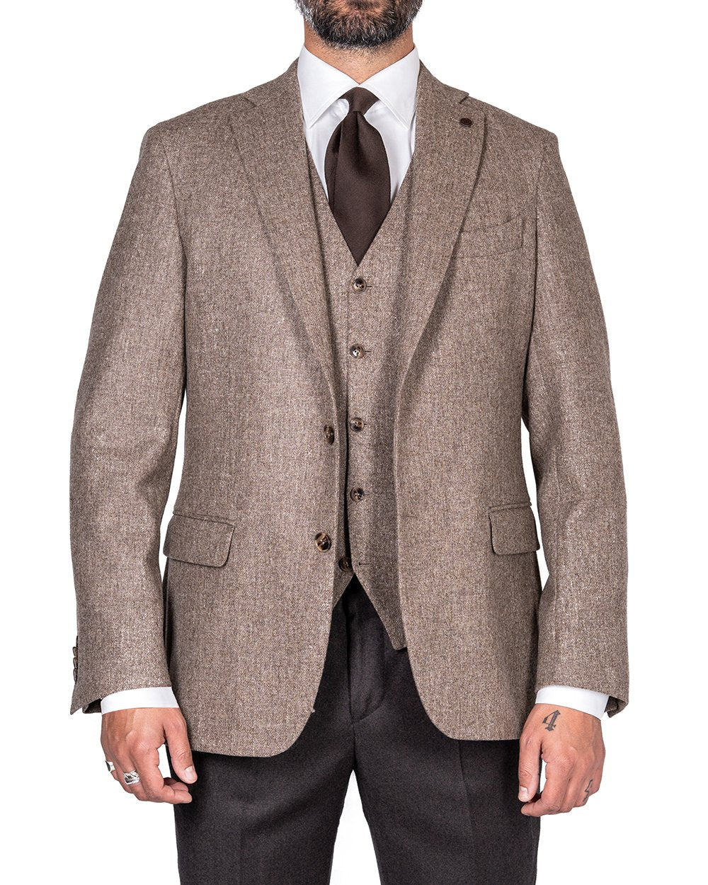 Wool Cashmere Sand Jacket - Leonard Silver
