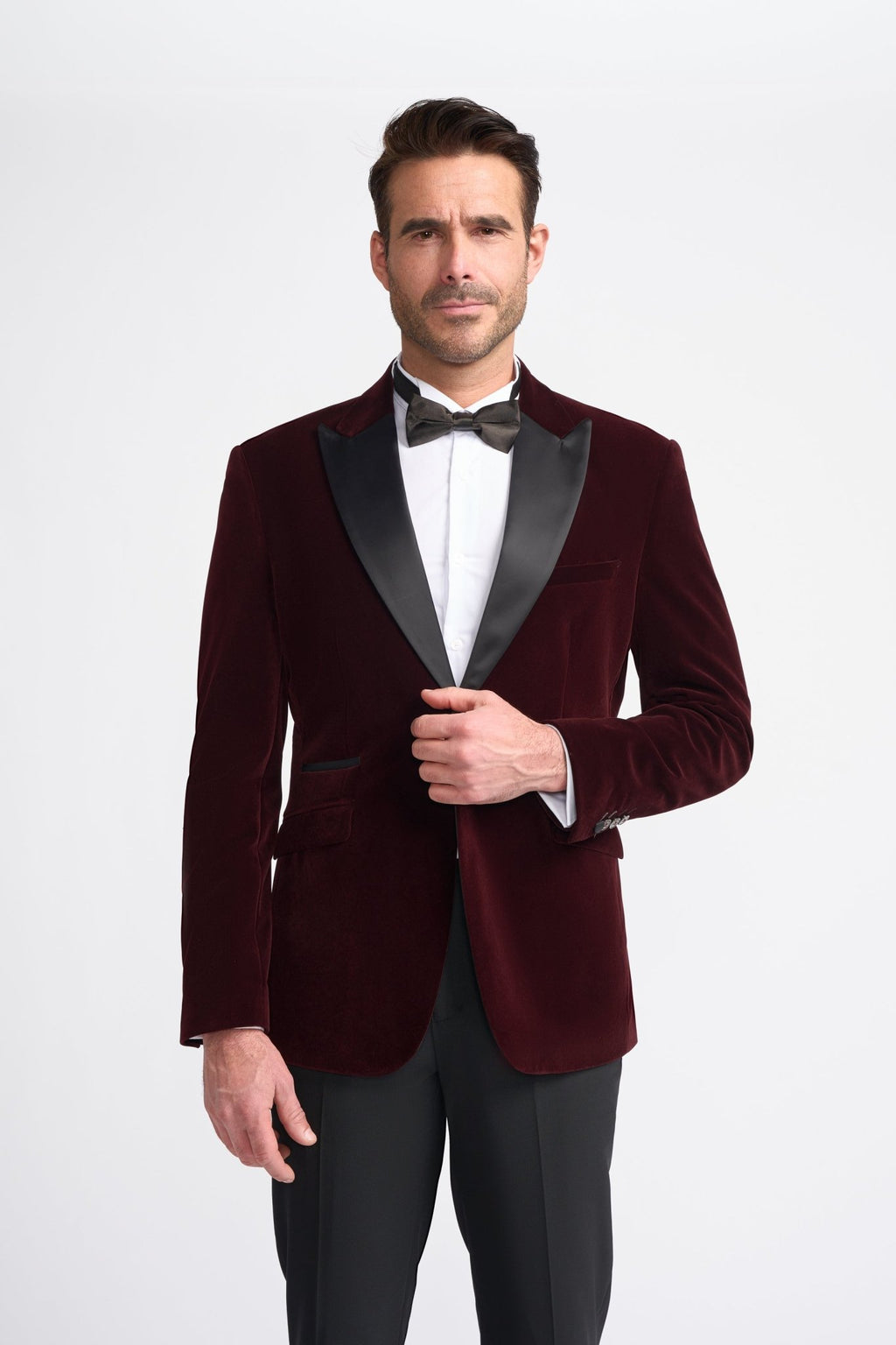 Burgundy Dinner Jacket | Slim Fit Formalwear | Leonard Silver