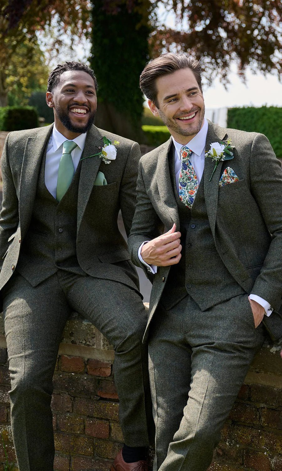 Torre Hunter Green Tweed Suit | Leonard Silver