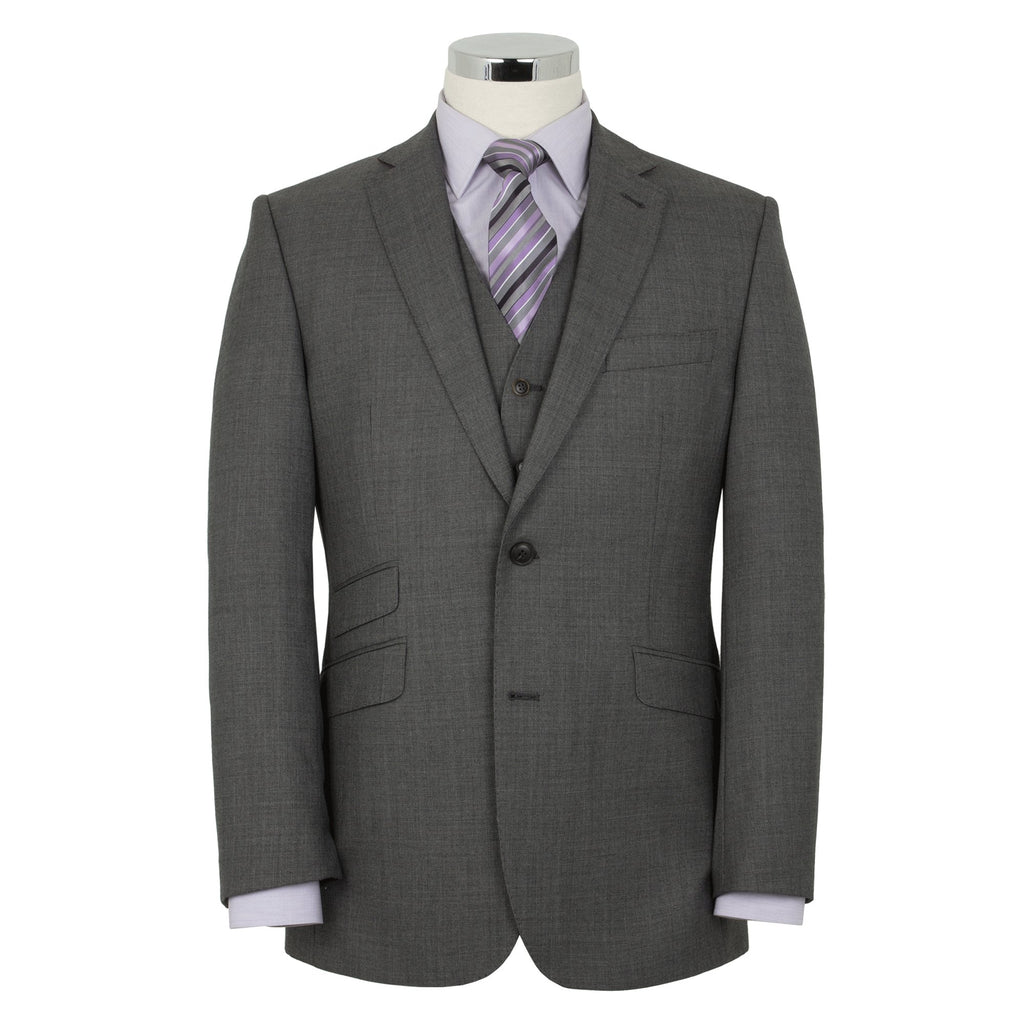 Alfred Brown Silver Grey 2 Piece Wool Suit - Leonard Silver