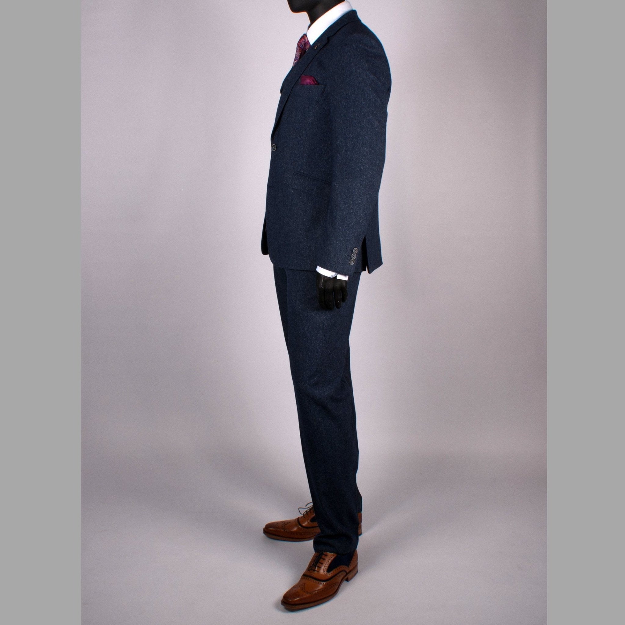 Blue Wool Silk Jacket - Leonard Silver