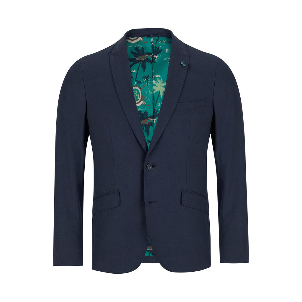Deon Linen Navy Jacket - Leonard Silver
