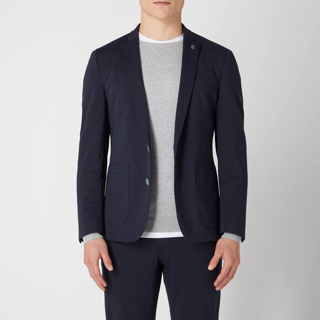 Favian Lightweight Navy Slim Fit Jacket - Leonard Silver