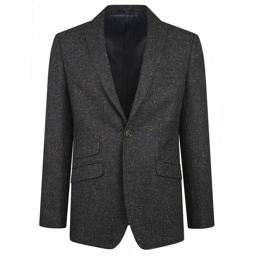 Grey Multi Fleck Suit Tweed Jacket - Leonard Silver