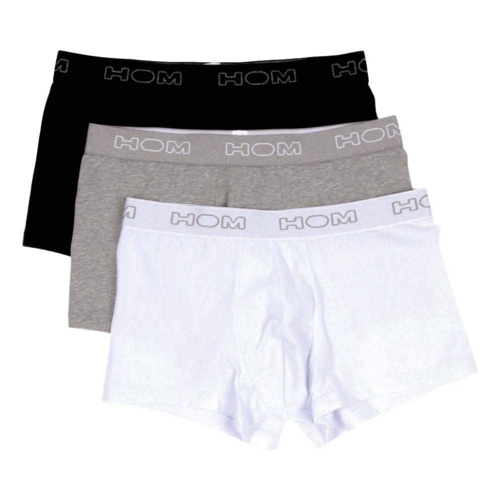 Hom 3 Pack Boxer Shorts Black White Grey | Leonard Silver