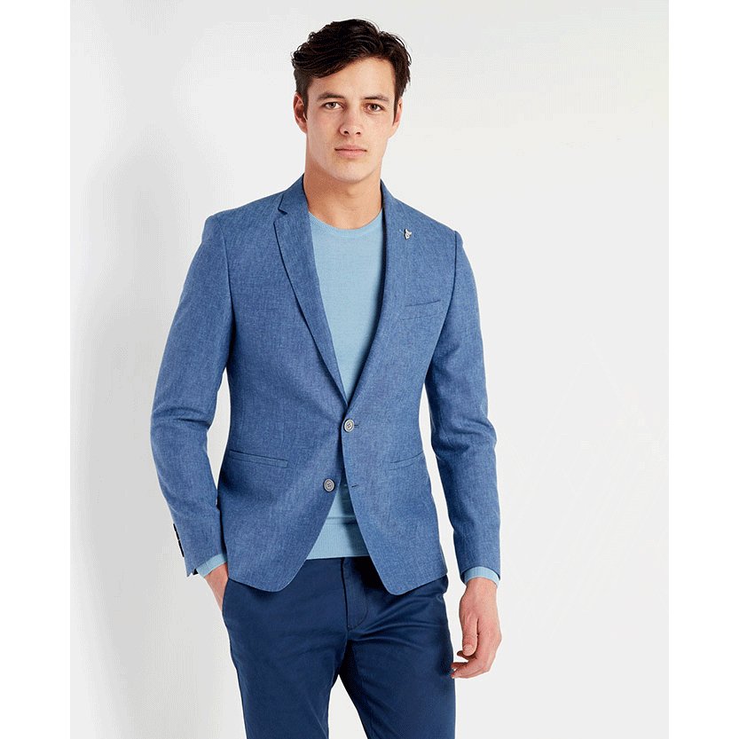 Light Blue Linen Jacket - Leonard Silver