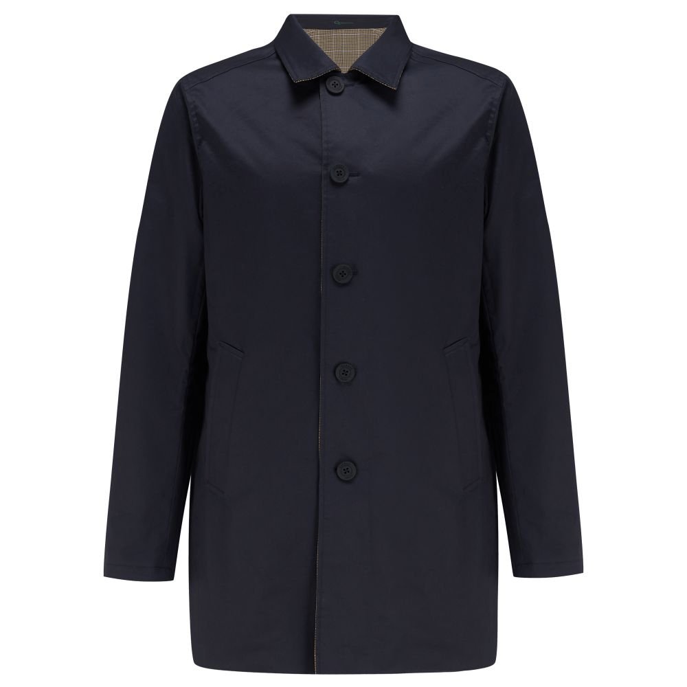 Montague Stone Check Reversible Rain Mac | Leonard Silver