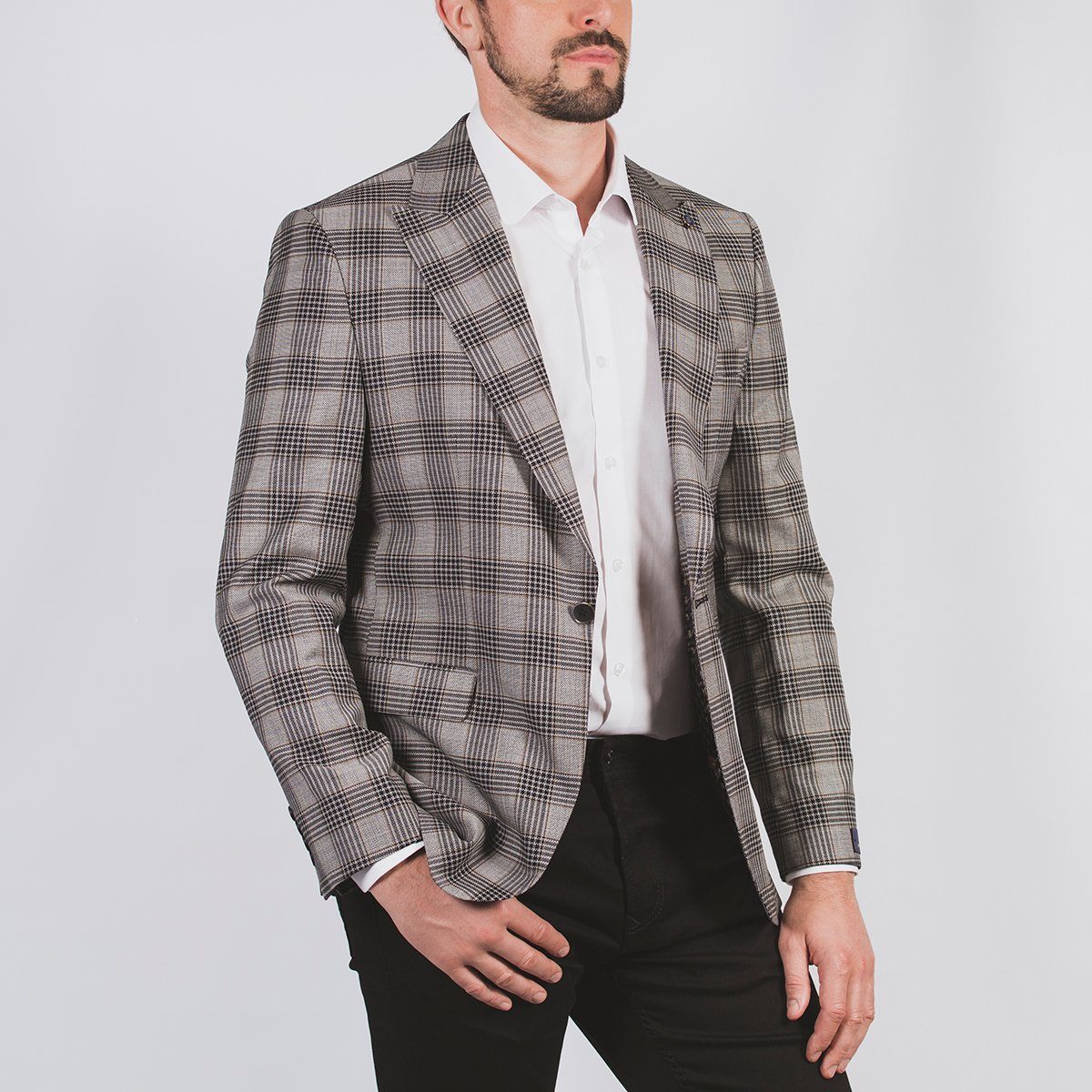 Patrick Grey Check Jacket - Leonard Silver