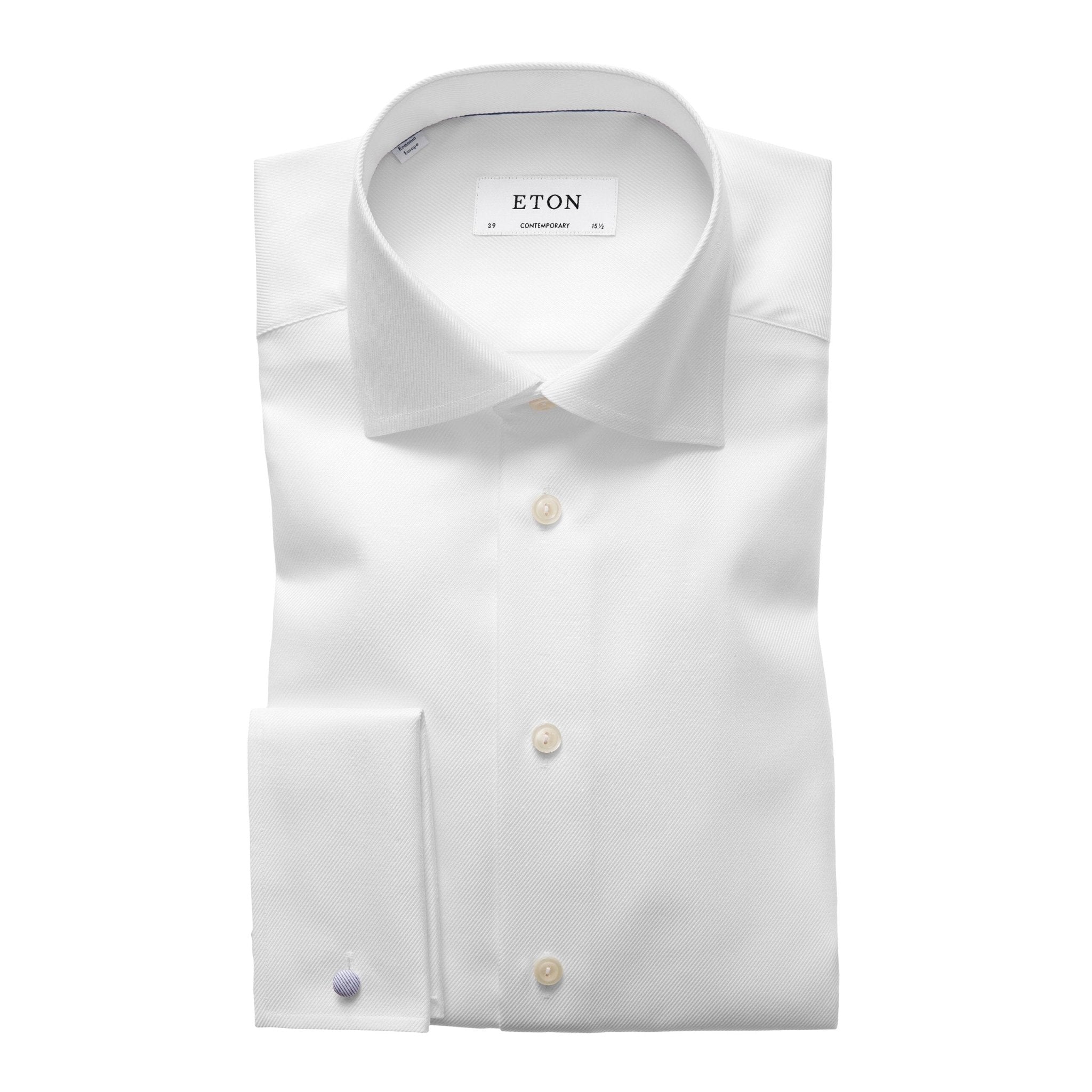 Textured Twill French Cuff Shirt - Leonard Silver