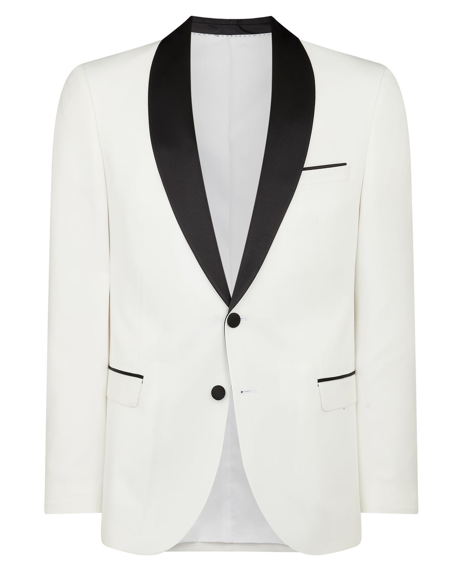 White Ricardo Tuxedo Jacket - Leonard Silver