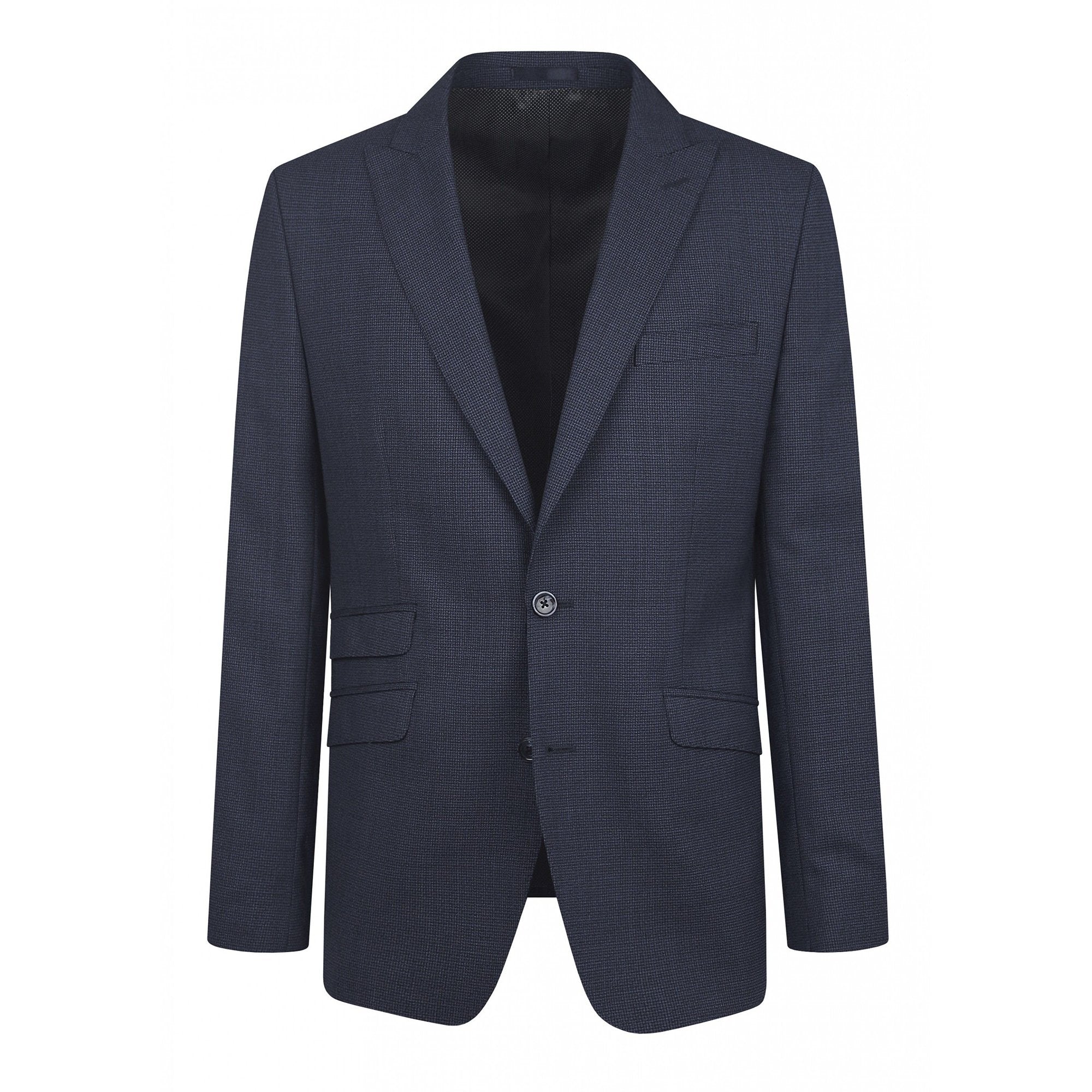Zignone Blue Puppy Tooth Wool Suit - Leonard Silver